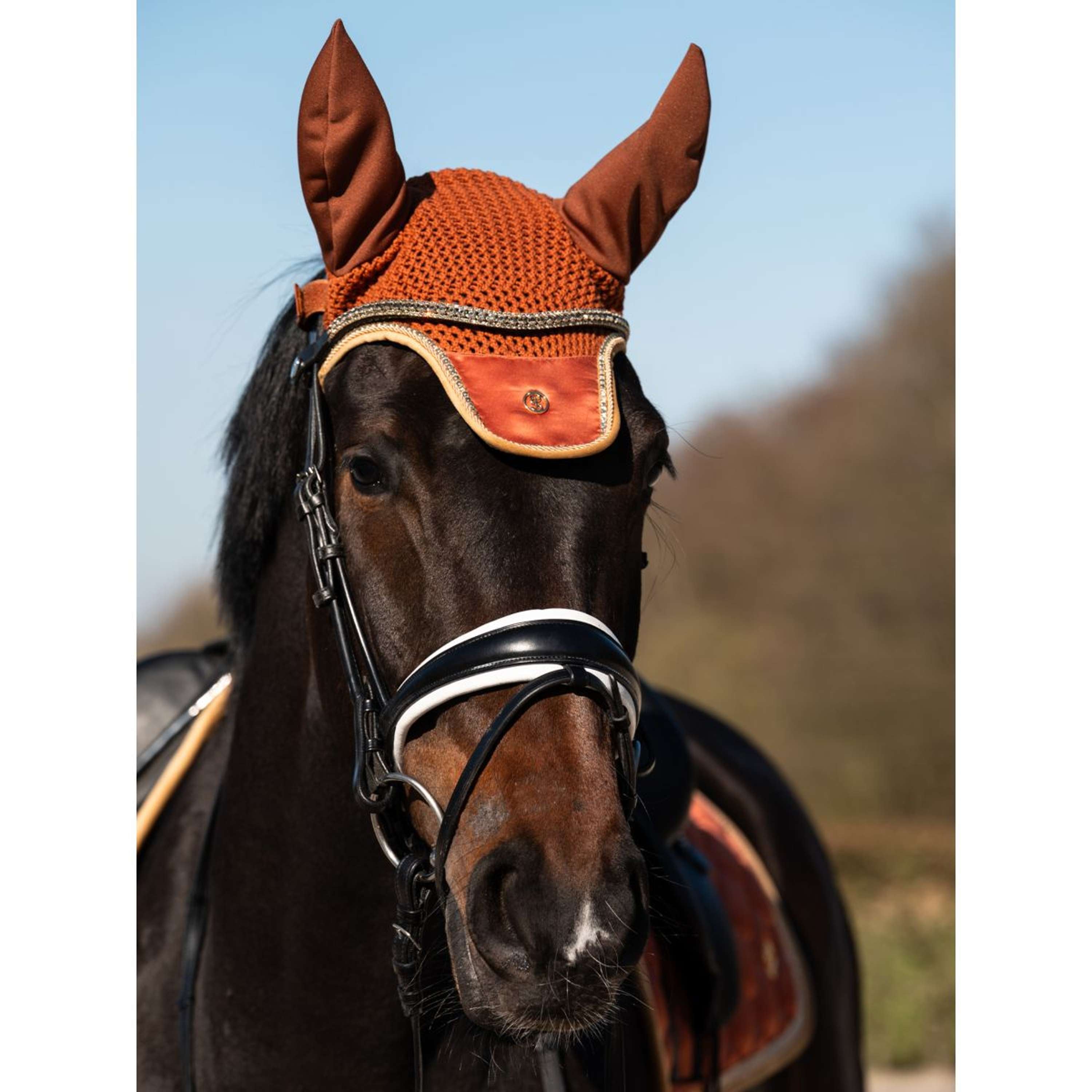PS of Sweden Ear Bonnet Vintage Monogram Chestnut Brown | Agradi.com